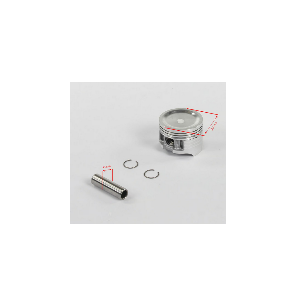 Piston 125cc yx 52,4mm - ø13mm + segments dirt bike apollo et autre