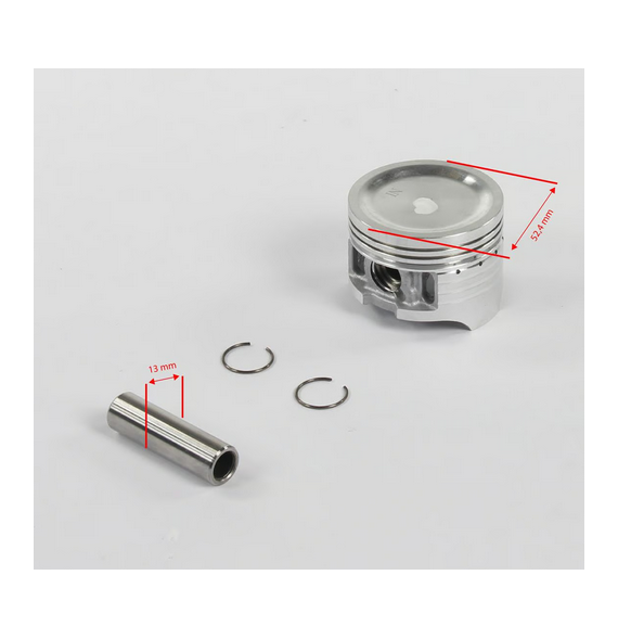 Piston 125cc yx 52,4mm - ø13mm + segments dirt bike apollo et autre
